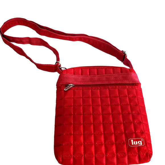lug | Bags | Lug Quilted Crossbody Bag Red Nylon Travel Rfid Handbag ...